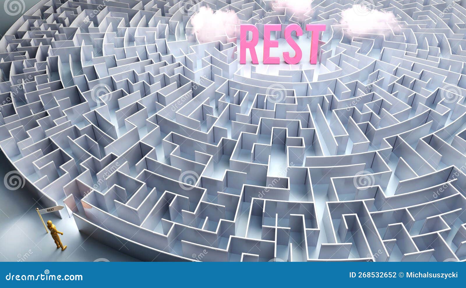 Rest and a Difficult Path To Reach it Stock Illustration - Illustration ...