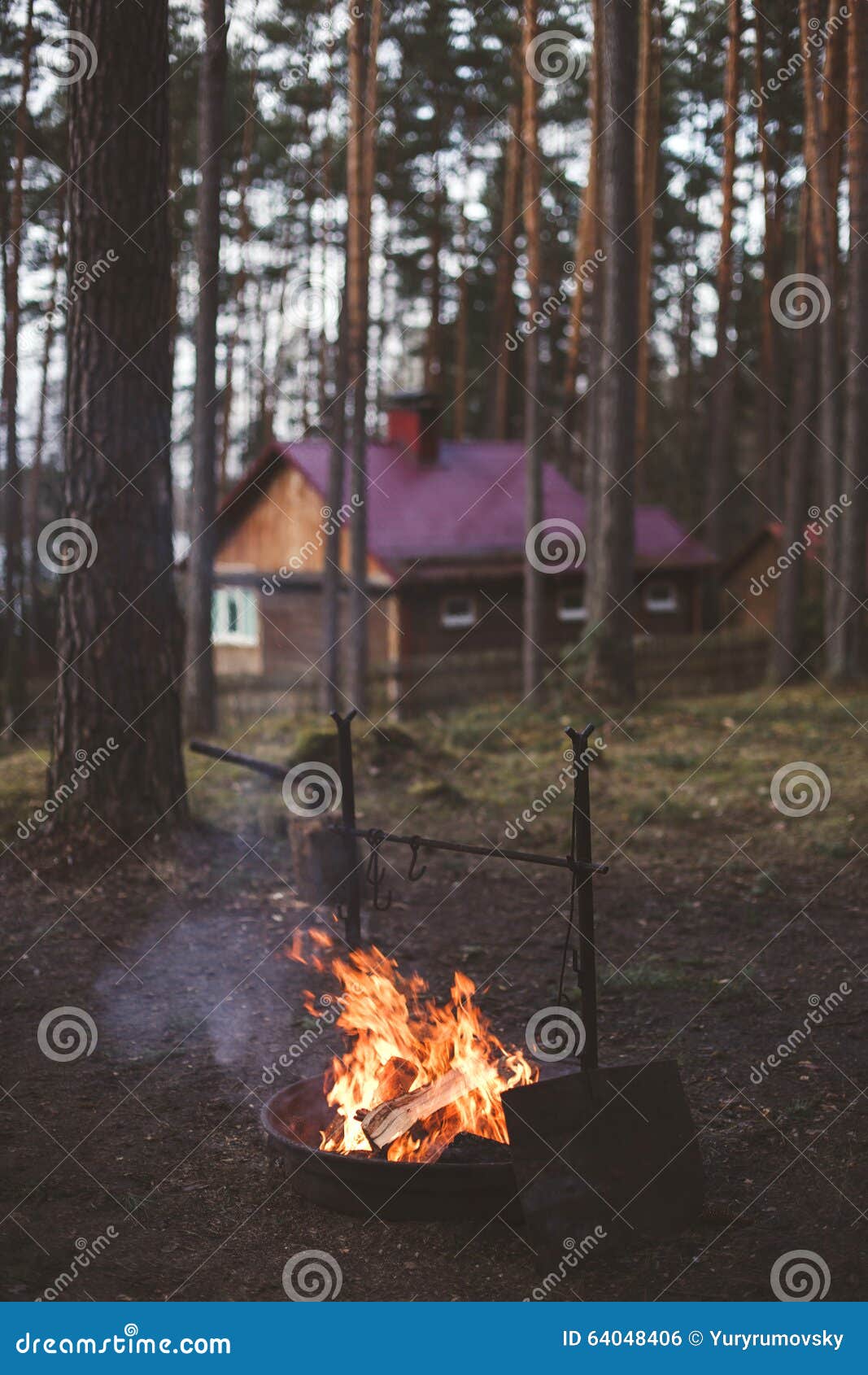 Rest at a Fire in the Forest Stock Photo - Image of tourism, hipster ...
