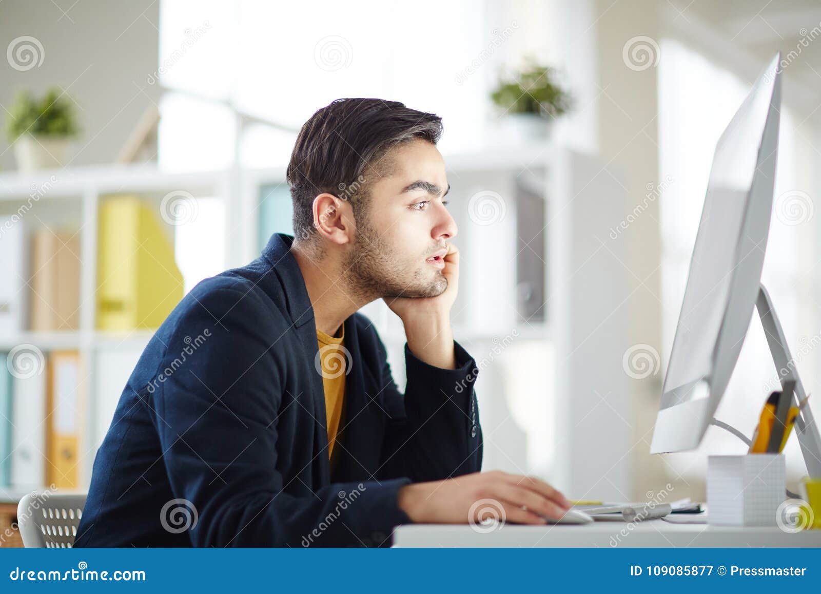 Rest in front of monitor stock image. Image of professional - 109085877