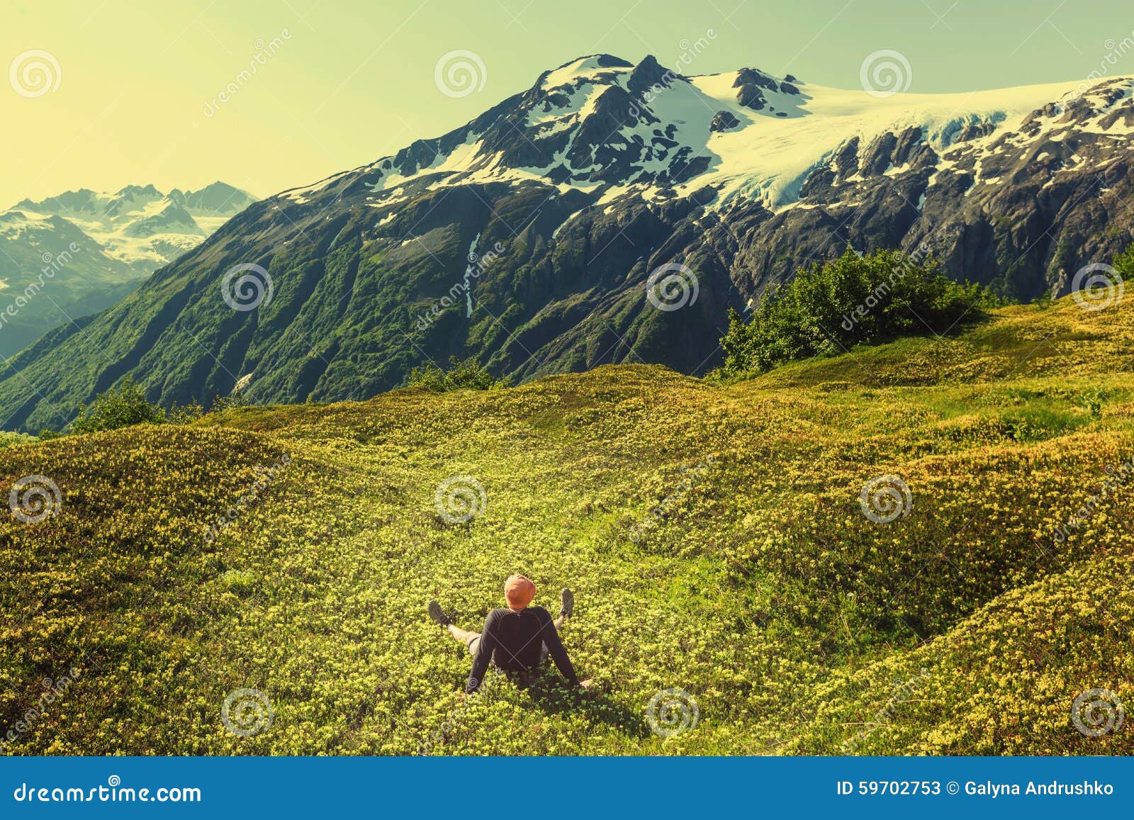 Rest in hike stock image. Image of journey, rest, meadow - 59702753