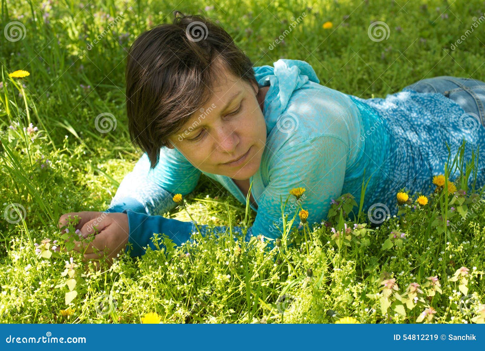 Rest on the meadow stock image. Image of park, caucasian - 54812219