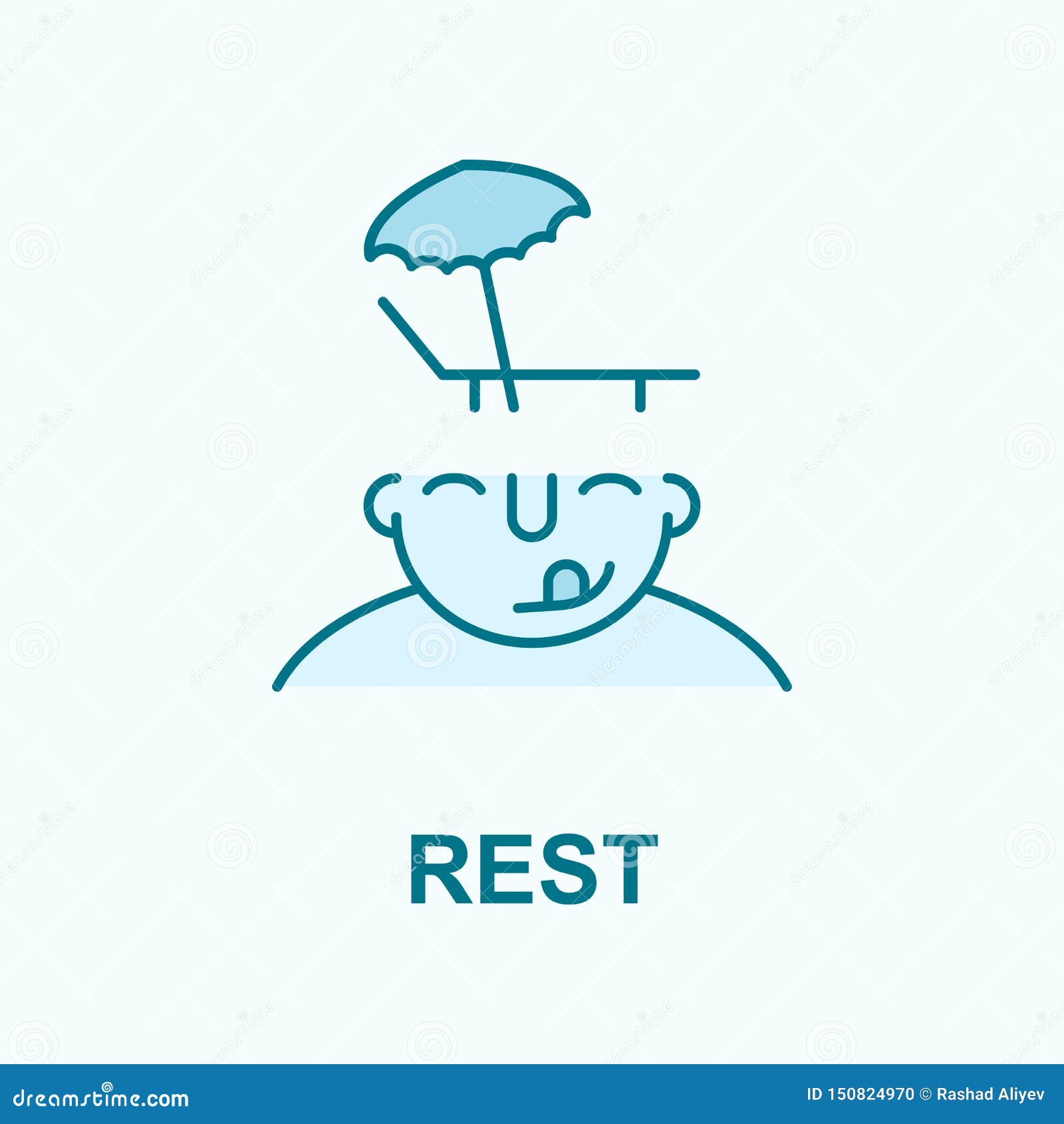 Rest on Mind Field Outline Icon Stock Vector - Illustration of exercise ...