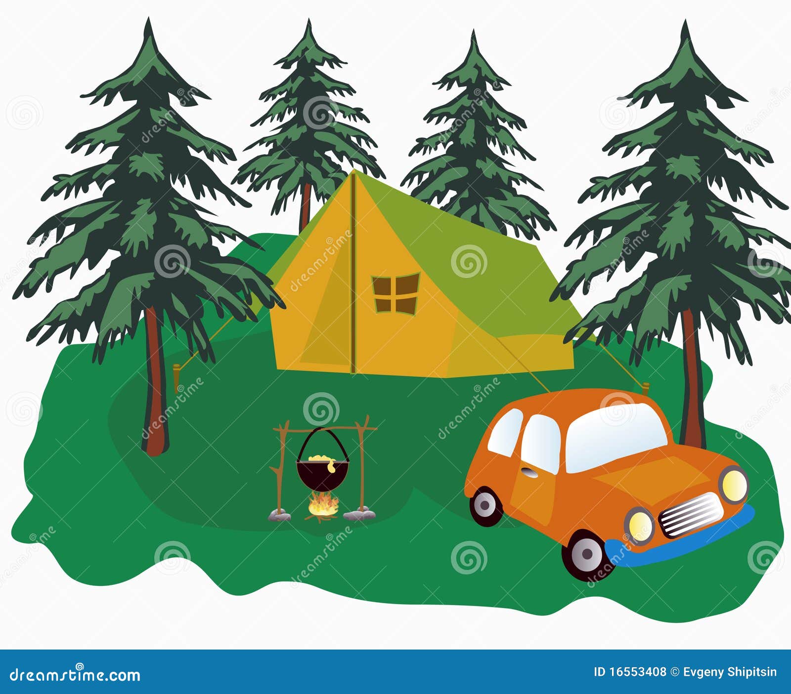 Rest on nature in wood stock illustration. Illustration of travel ...