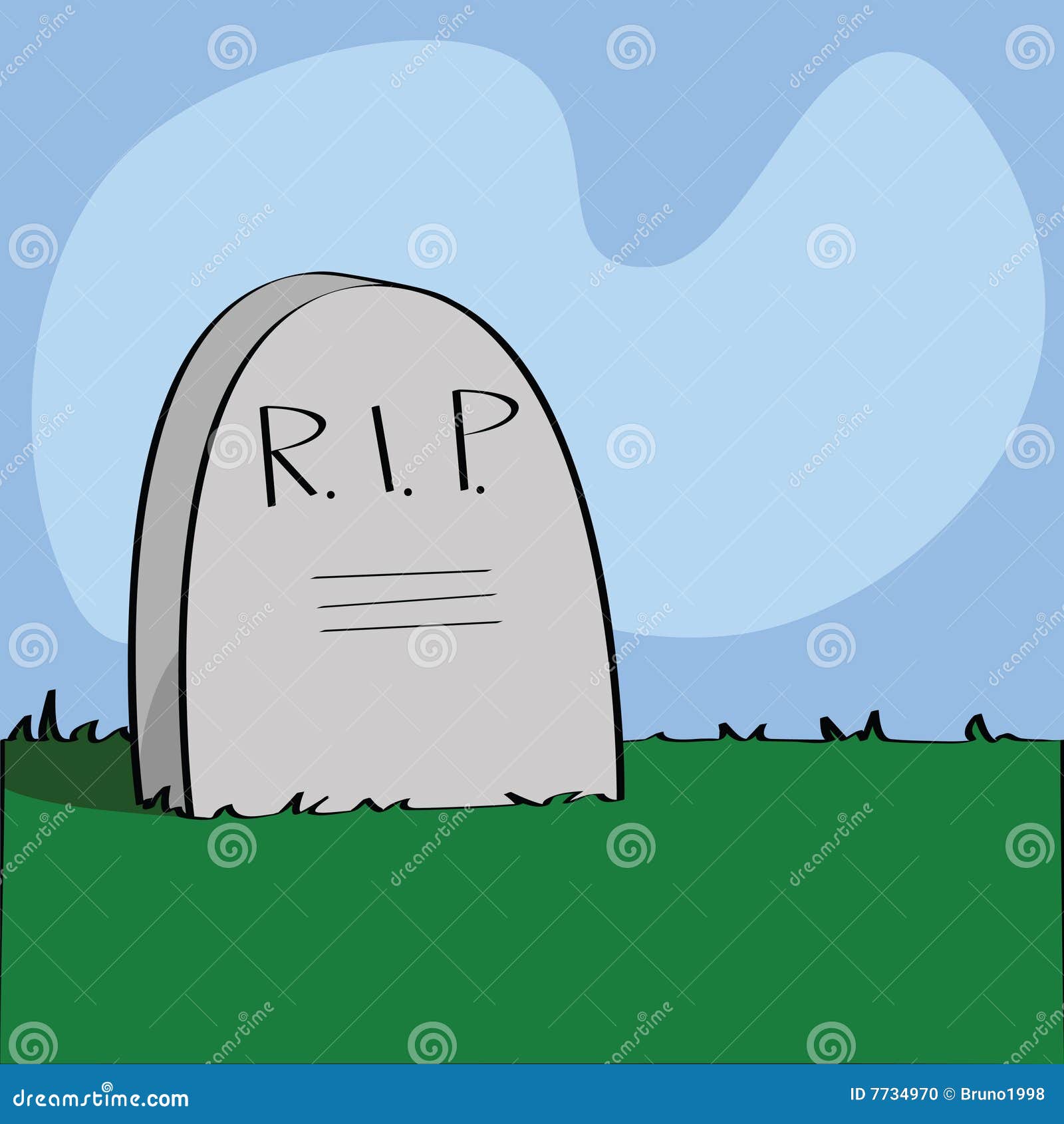 Cartoon Tombstone With RIP Illustration Of A Funny Cartoon Halloween ...