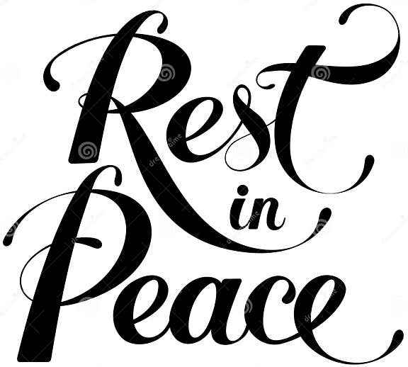 Rest in Peace - Custom Calligraphy Text Stock Vector - Illustration of ...