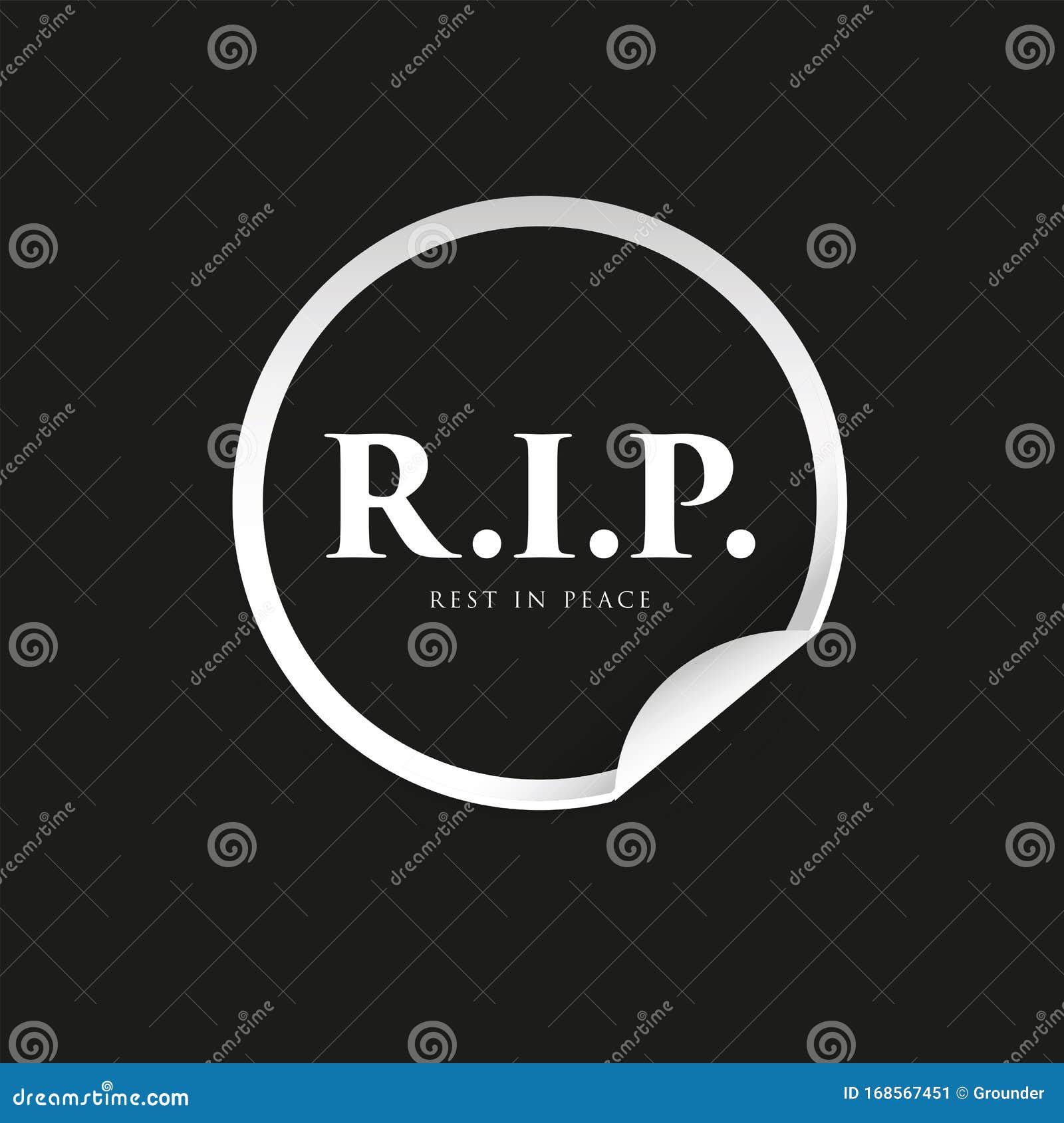 Rest in Peace sign black stock vector. Illustration of card - 168567451