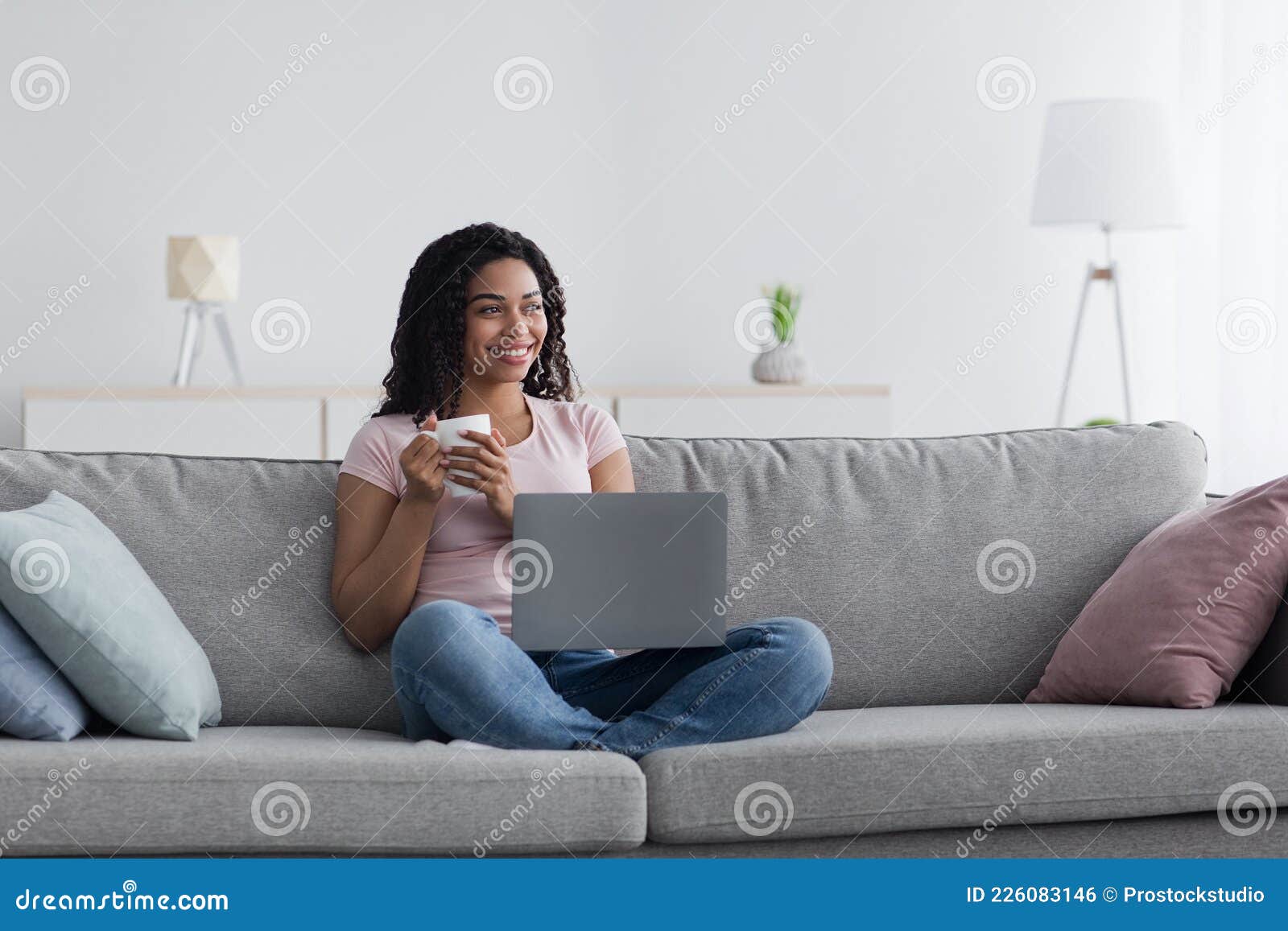 Rest and Relax at Home with Modern Device, Work at Home and Coffee ...