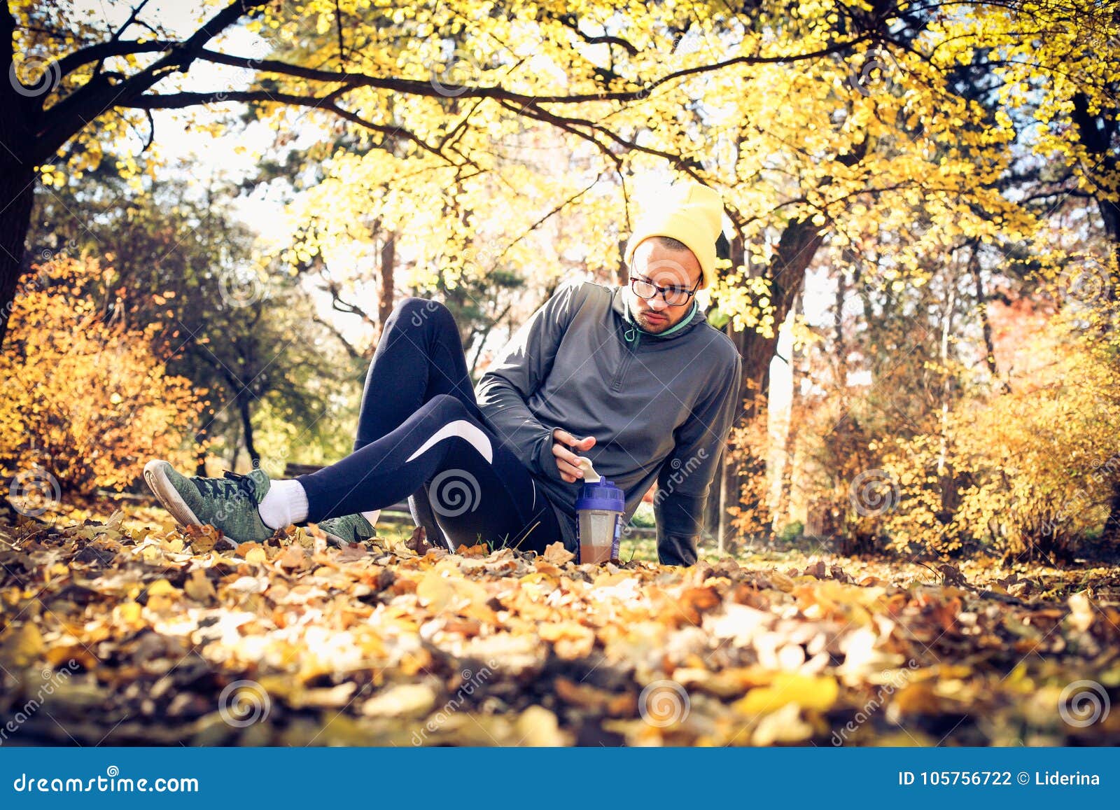 Rest after Running in Nature. Stock Photo - Image of park, male: 105756722