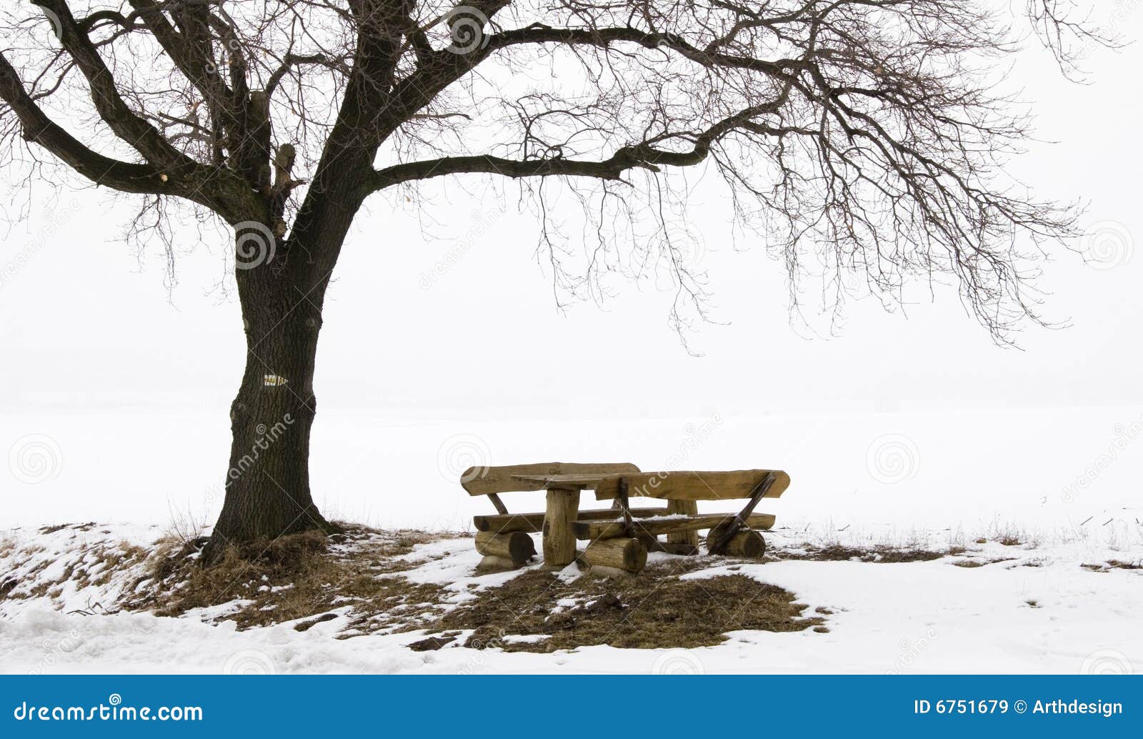 Rest Seats in a Winter Landscape Stock Image - Image of drear, coldness ...