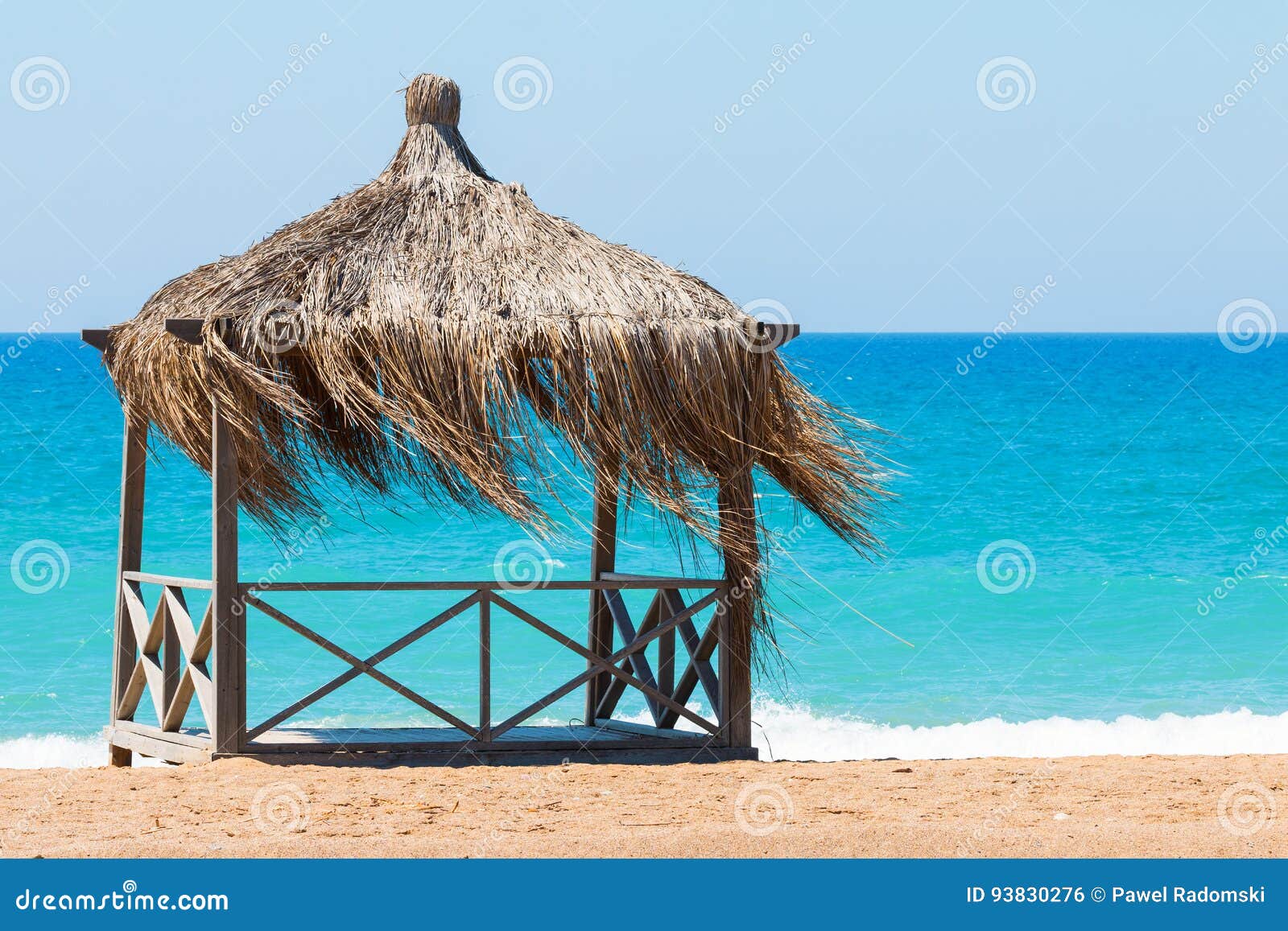 Rest Shack on Tropical Beach on the Shore of the Ocean Stock Photo ...
