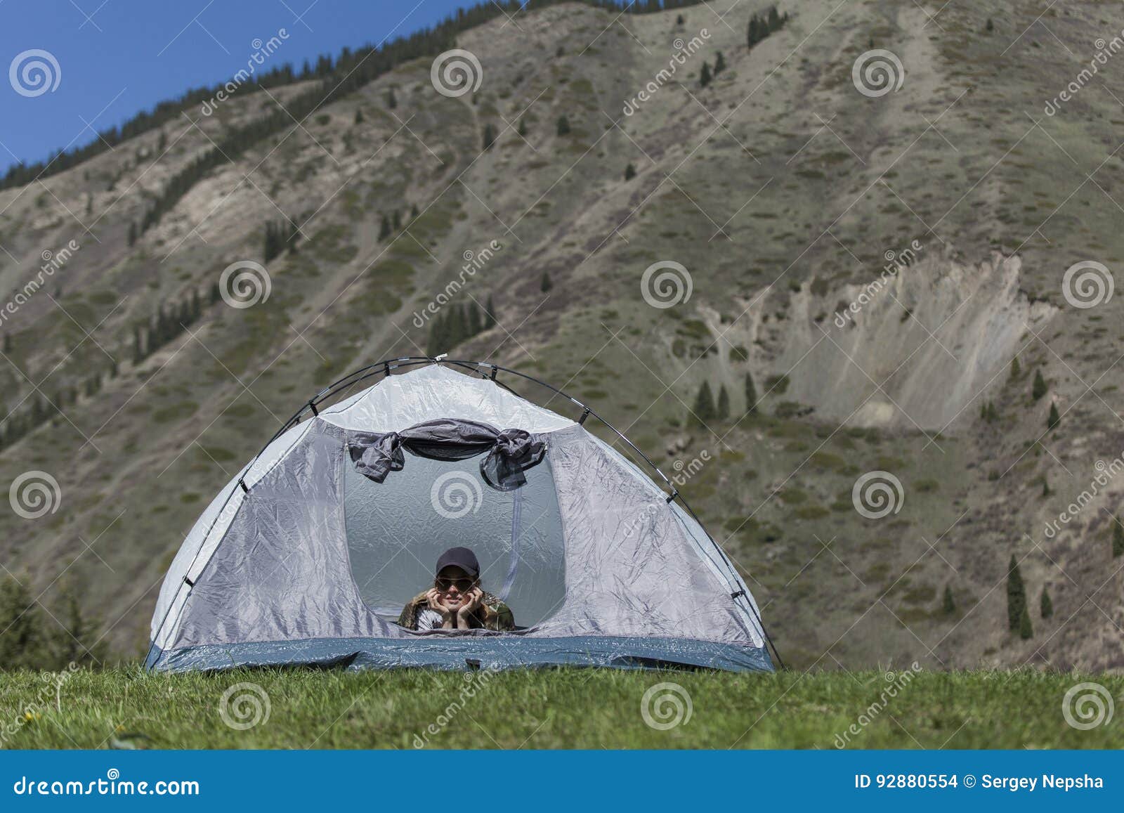 Rest in tent stock photo. Image of outdoor, enjoying - 92880554