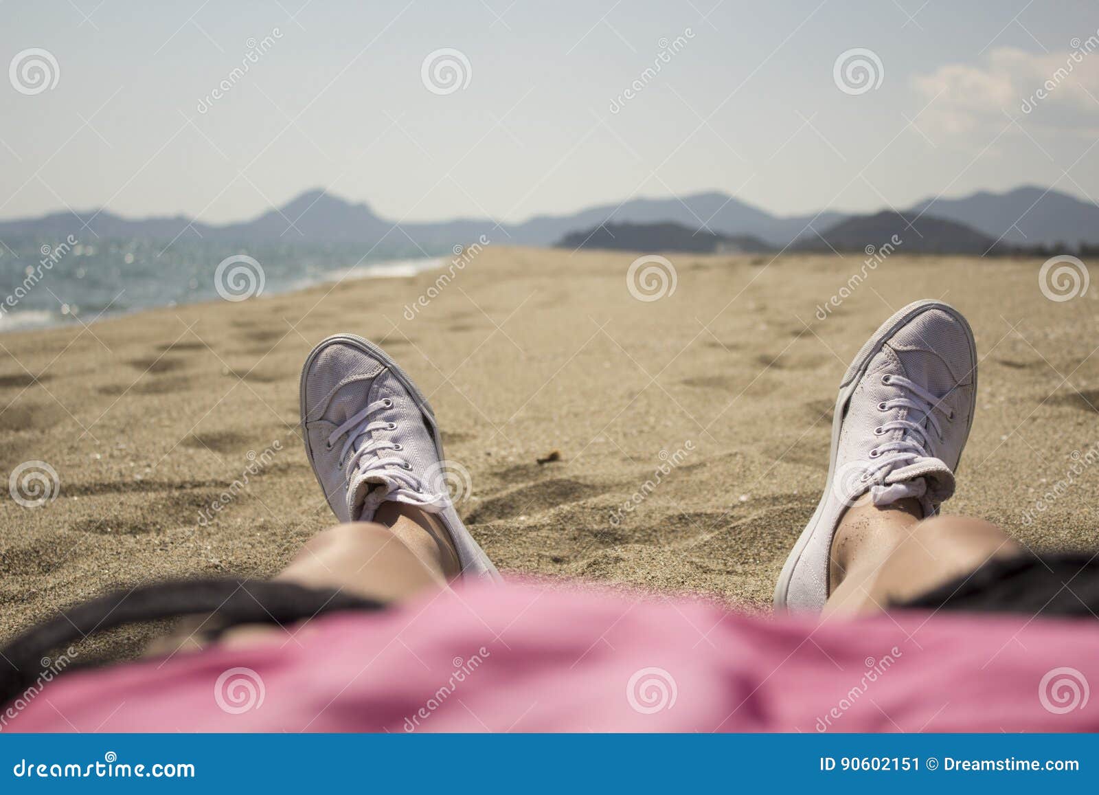 Rest Under the Scorching Sun on the Sandy Beach of the Island of Stock ...