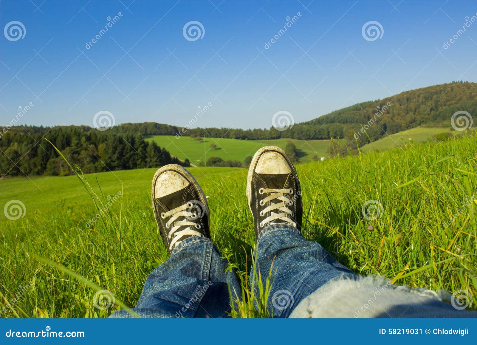 Shoe Selfie Of Man Standing On Brick Patterned Flooring In Black And ...