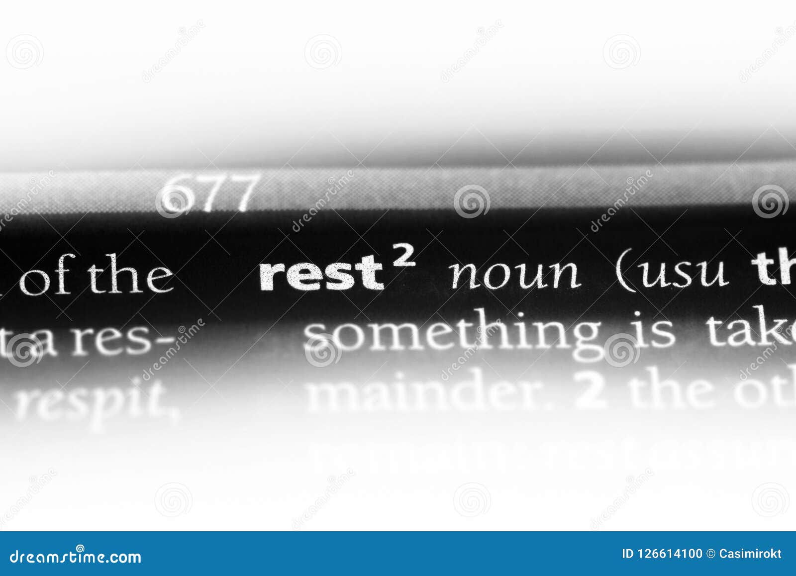 Rest stock photo. Image of page, isolated, closeup, printed - 126614100