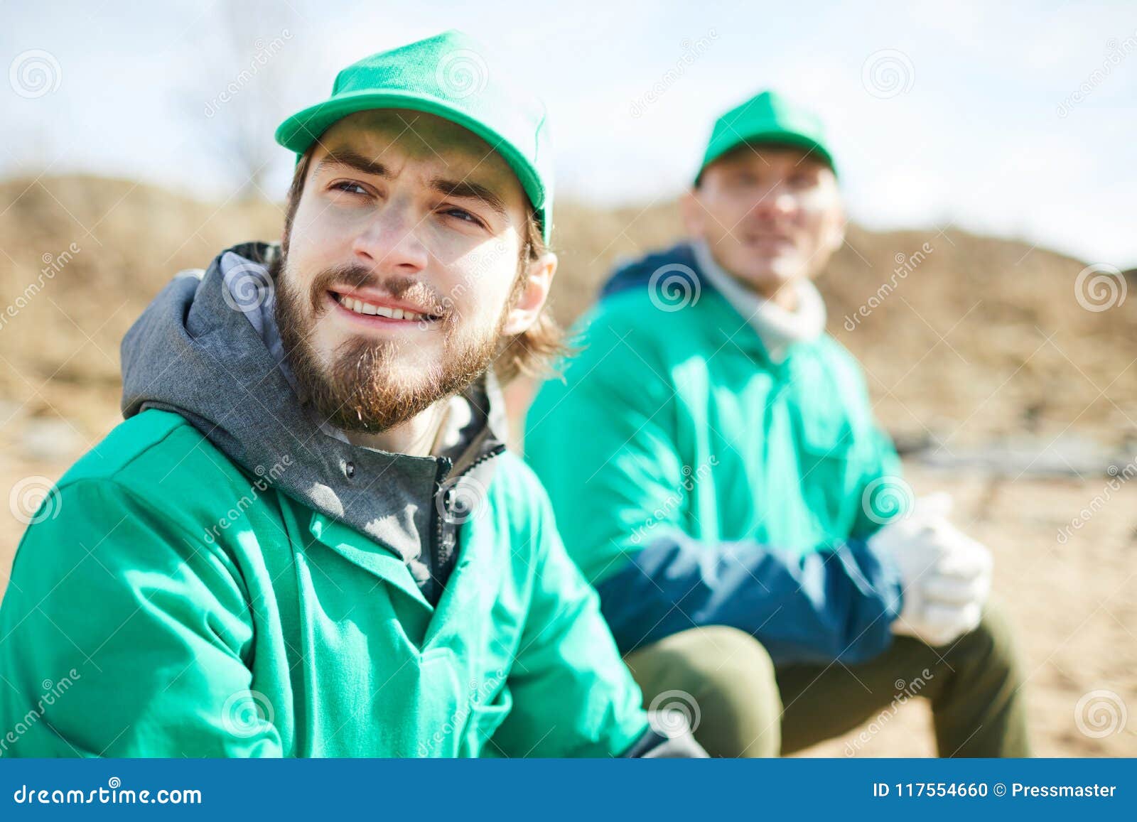 Rest after work stock photo. Image of service, volunteer - 117554660