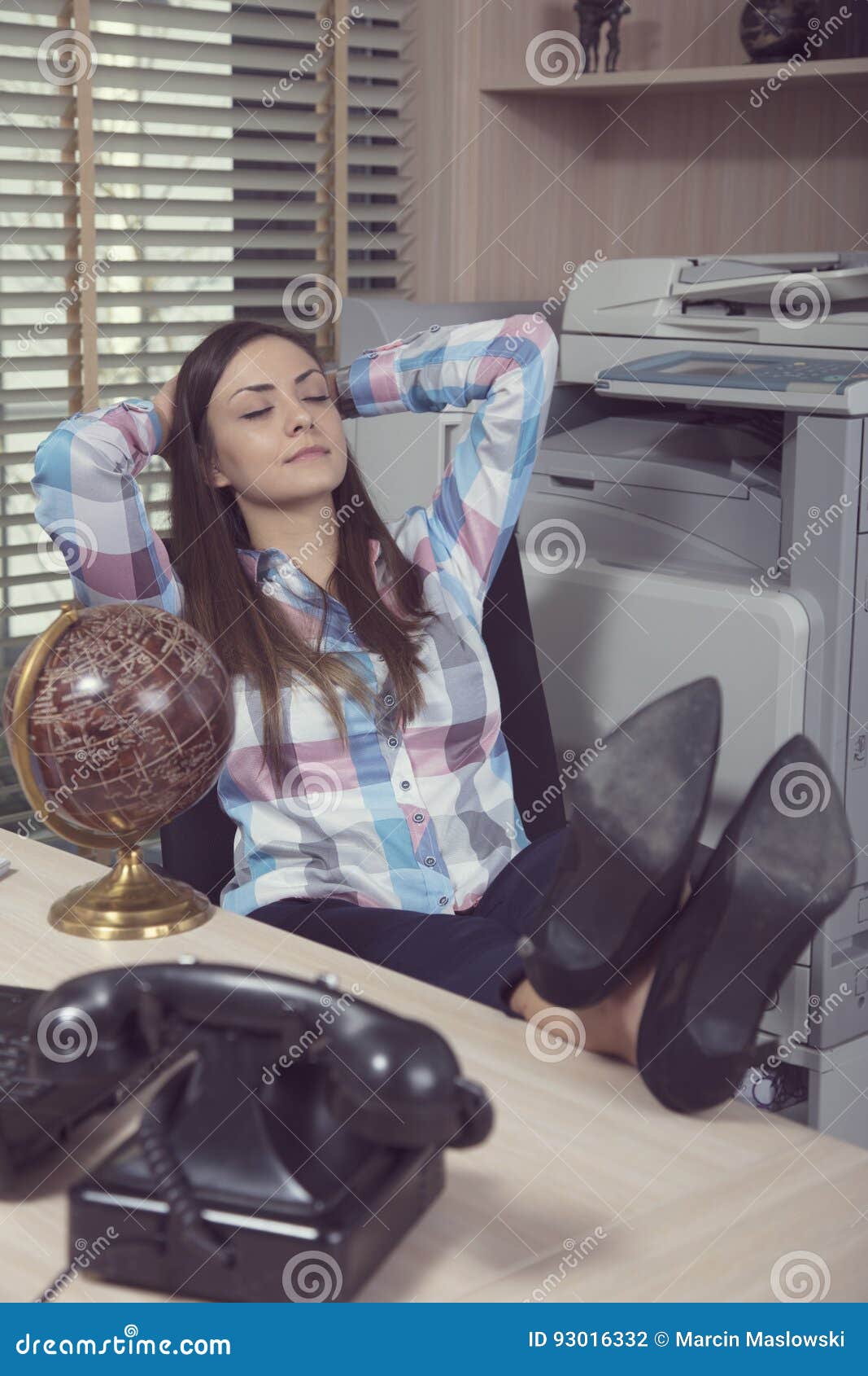 Rest at Work, Office Situation Stock Photo - Image of magnifying, offer ...