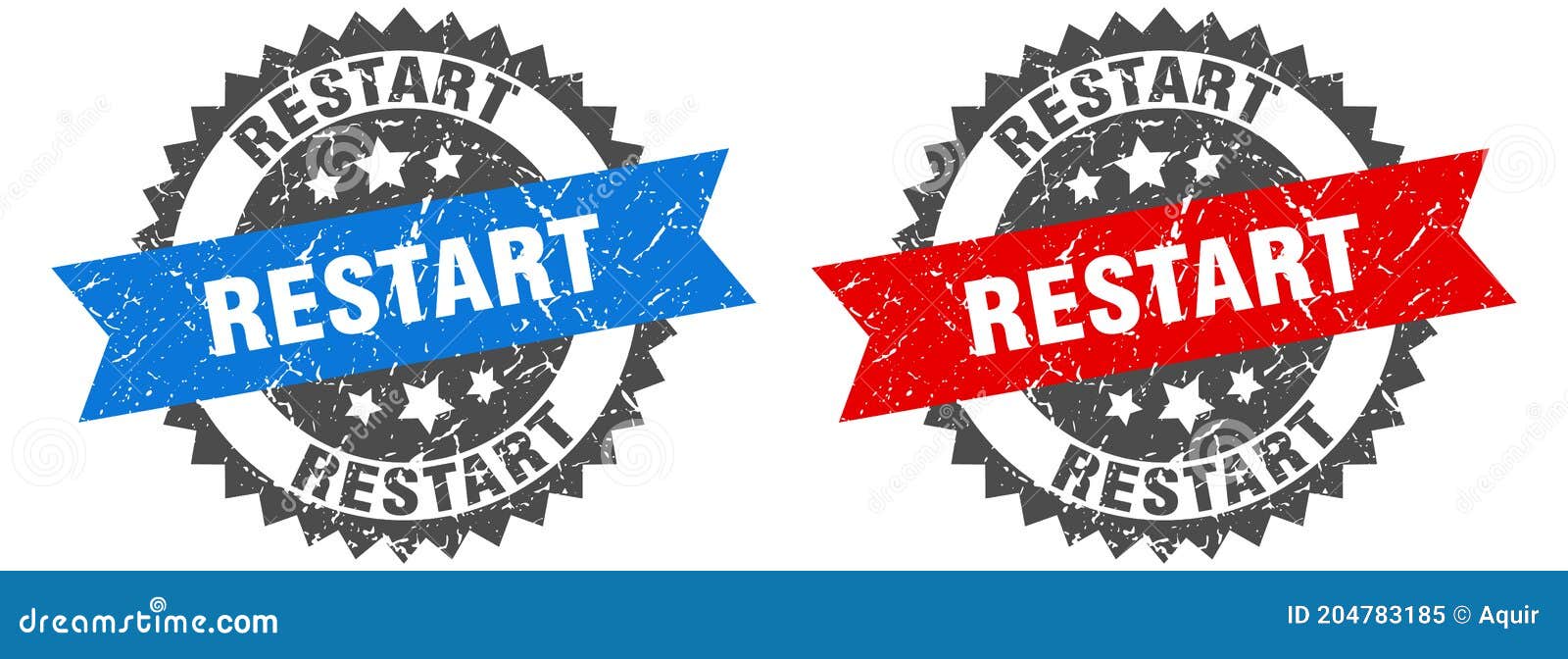 Restart Band Sign. Restart Grunge Stamp Set Stock Vector - Illustration ...