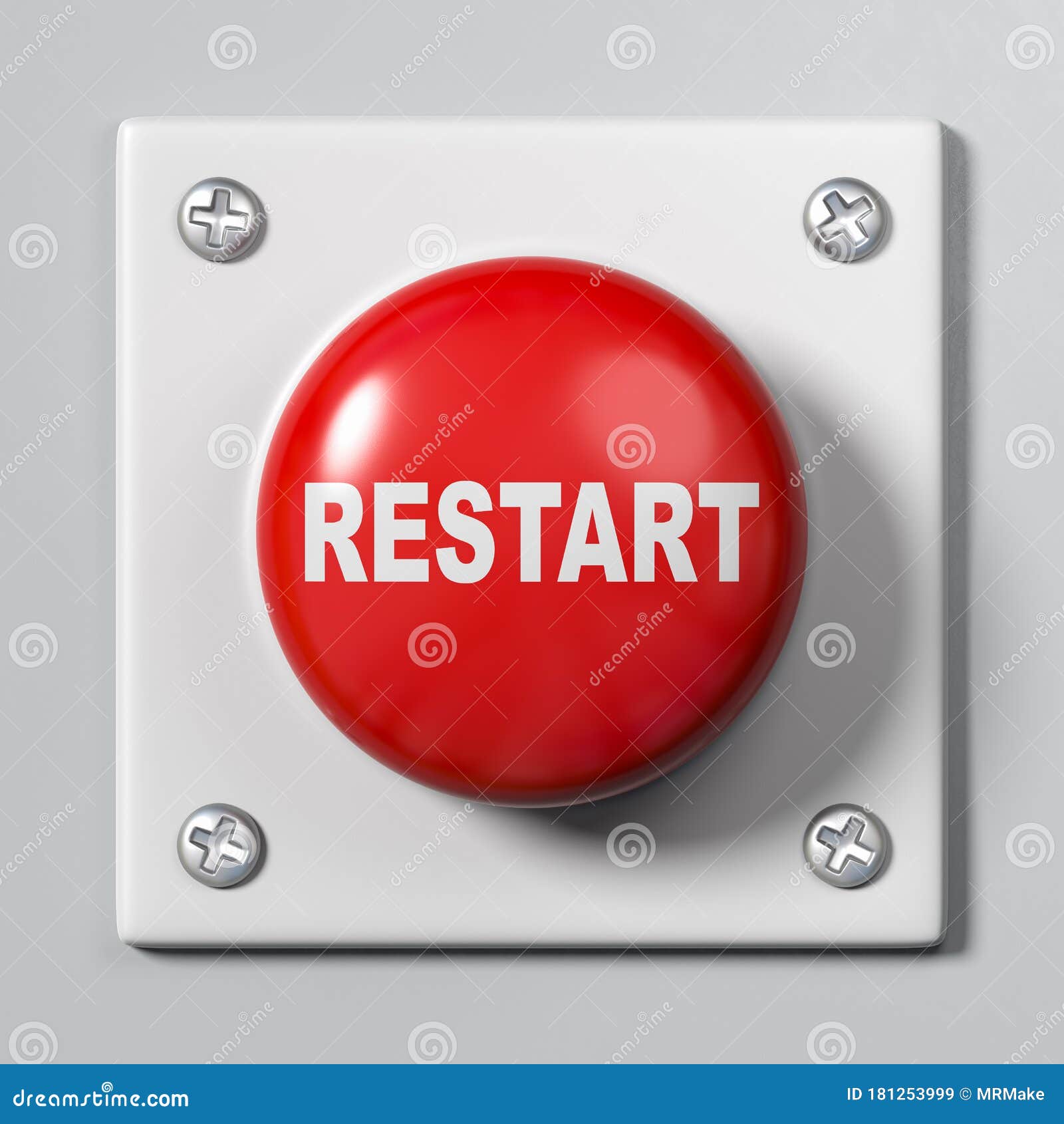 Restart Button on Gray Background Stock Illustration - Illustration of ...