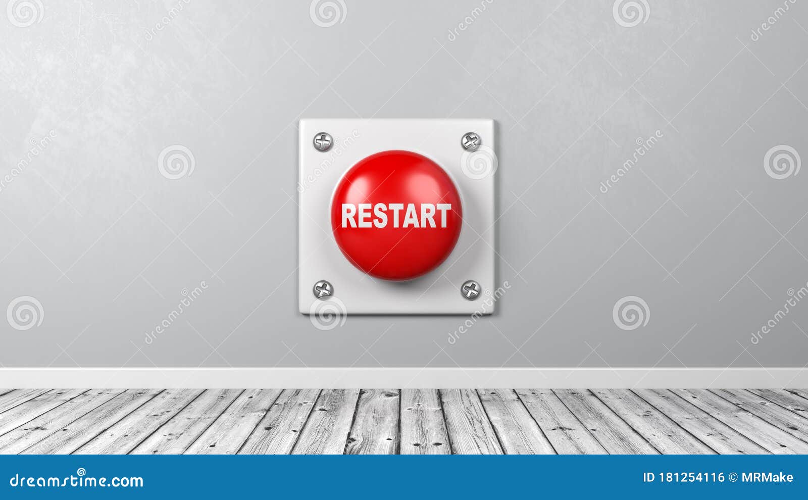 Restart Button in the Room stock illustration. Illustration of wood ...