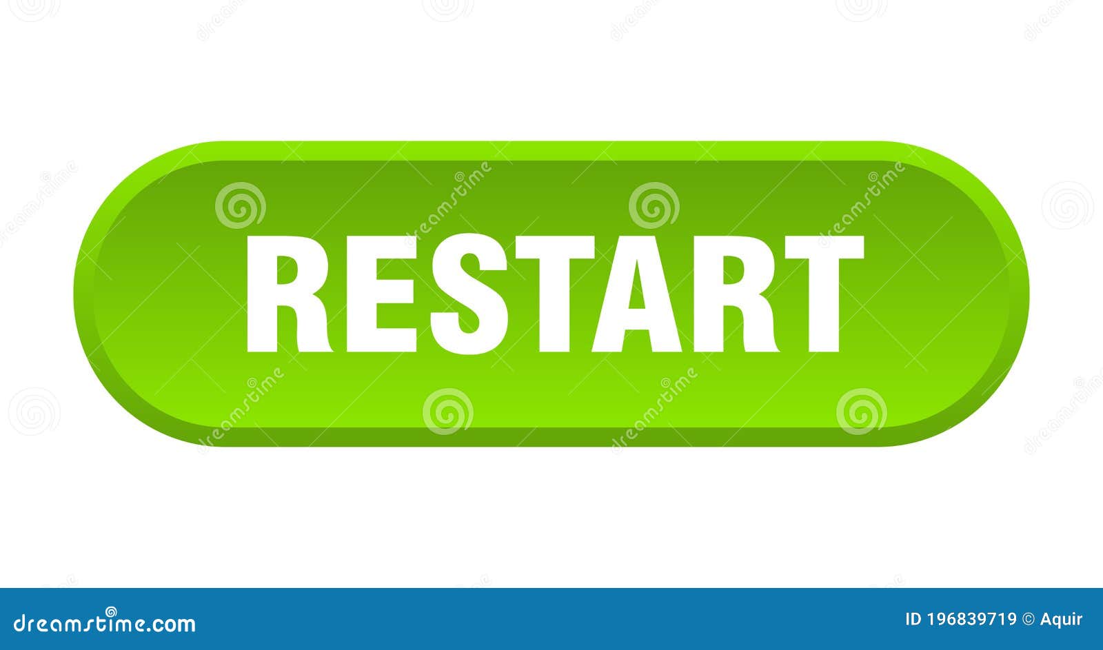 Restart Button. Rounded Sign on White Background Stock Vector ...