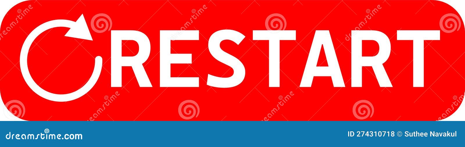 Restart Button On White Background Restart Button For Restarting Computer Symbol Refresh And