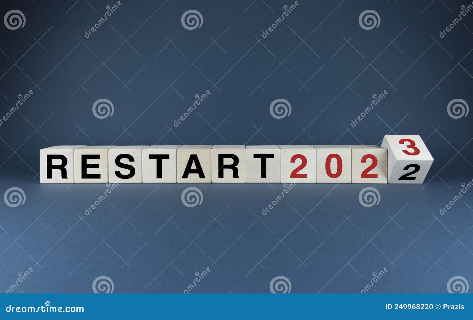 Restart 2022 - 2023. Cubes Form the Words Restart 2022 - 2023 Stock ...
