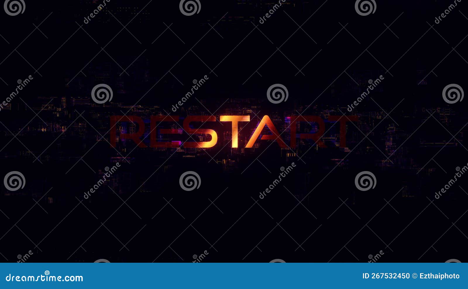 Restart Glitch Text Effect Cinematic Trailer Title Background Stock ...