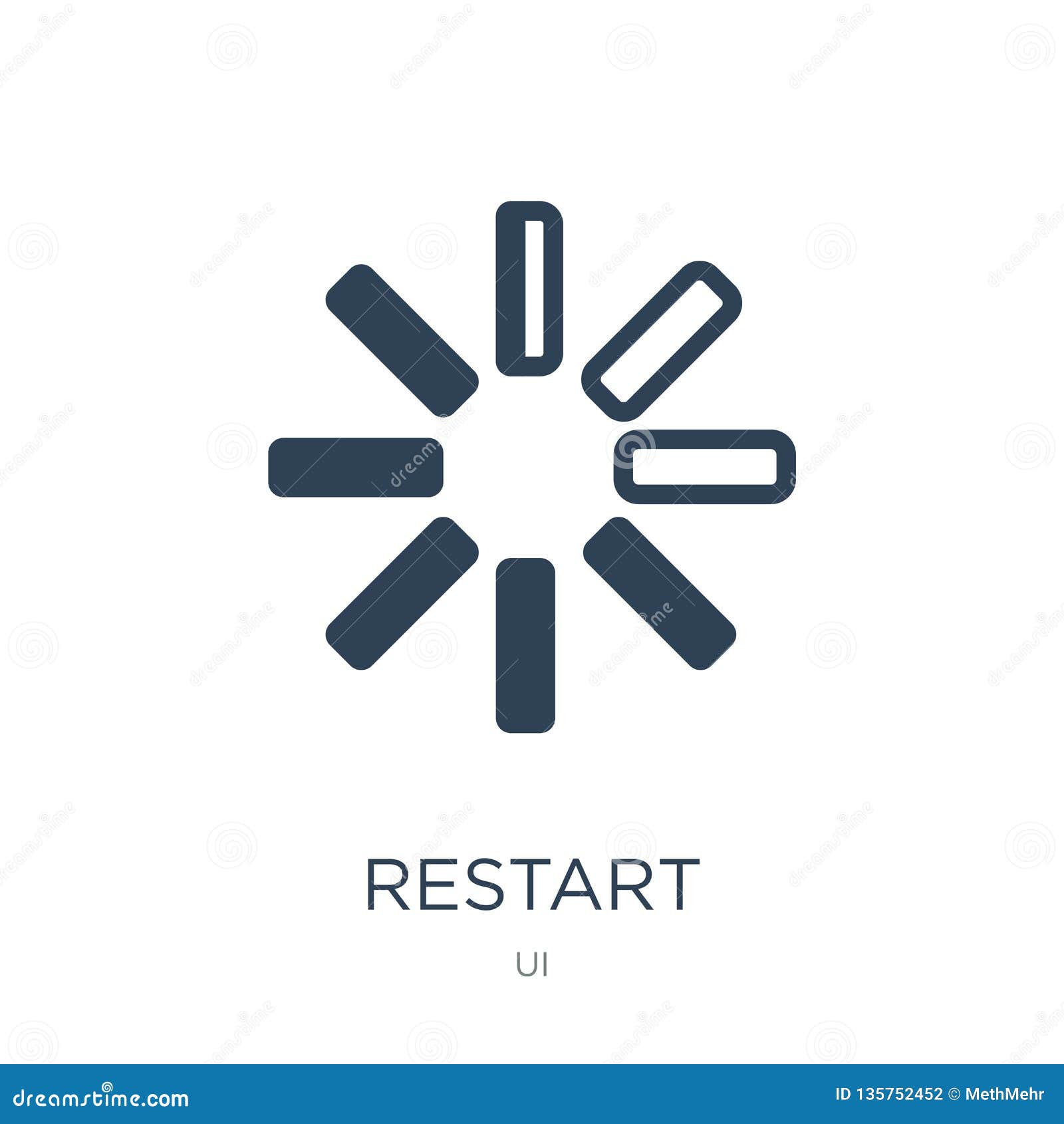 Restart Icon On White Background. Restart Sign. Flat Style Cartoon ... Restart Icon On White Background. Restart Sign. Flat Style Cartoon ...