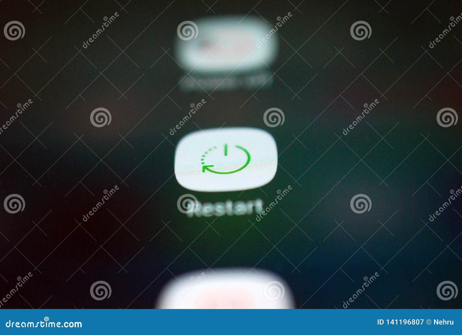 Restart Message on a Smartphone Screen Stock Image - Image of portable ...