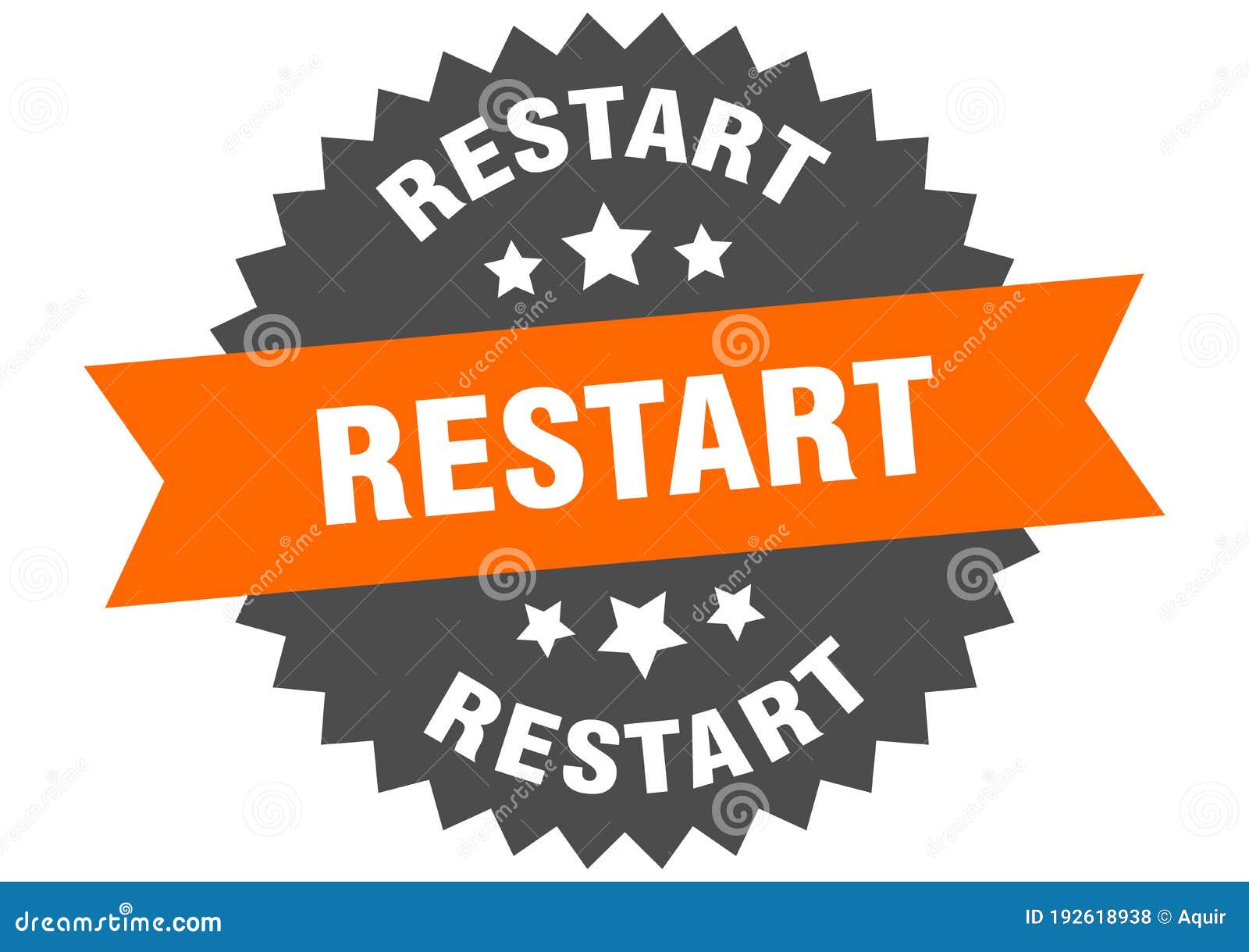 Restart Sign. Restart Round Isolated Ribbon Label Stock Vector ...