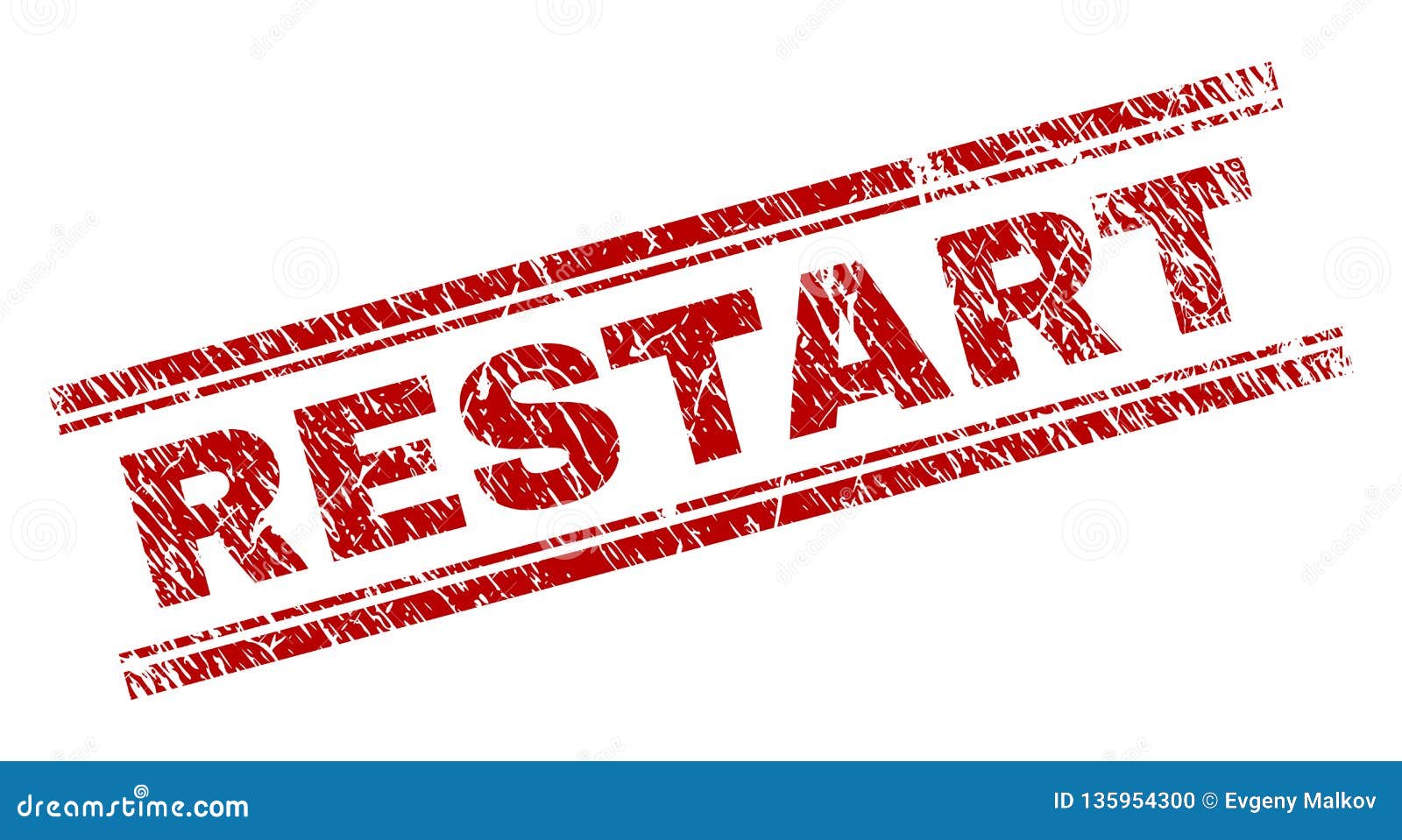 Scratched Textured RESTART Stamp Seal Stock Vector - Illustration of ...