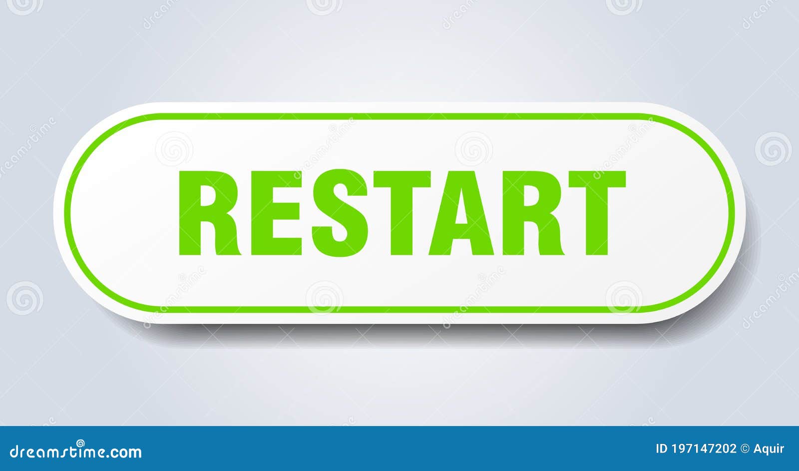 Restart Sign. Rounded Isolated Button. White Sticker Stock Vector ...