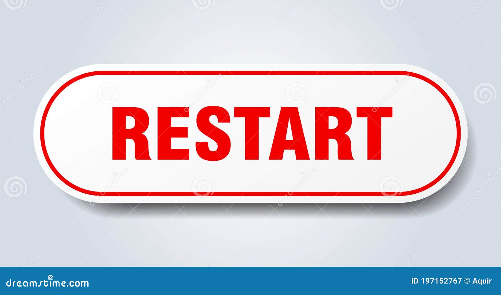 Restart Sign. Rounded Isolated Button. White Sticker Stock Vector ...