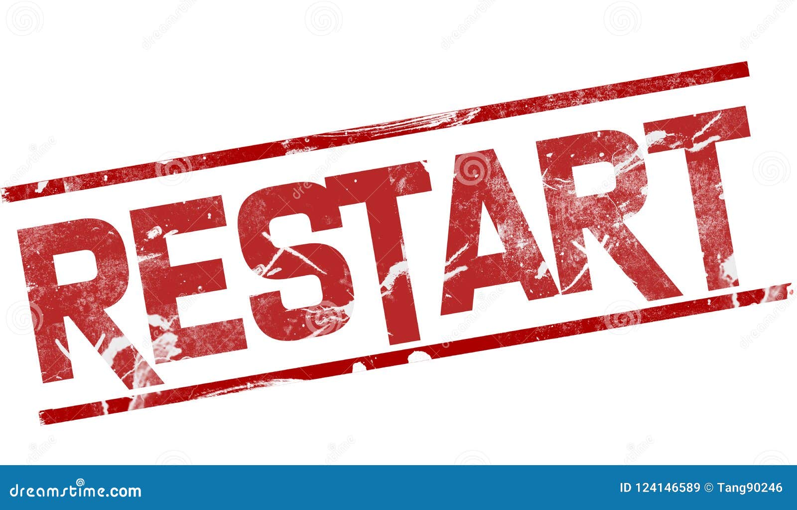 Restart Word between Red Line Stock Illustration - Illustration of ...