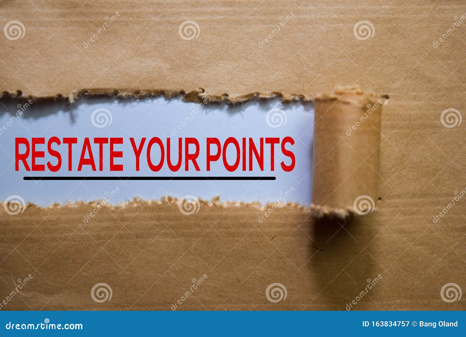 Restate Your Points Text Written in Torn Paper Stock Image - Image of ...