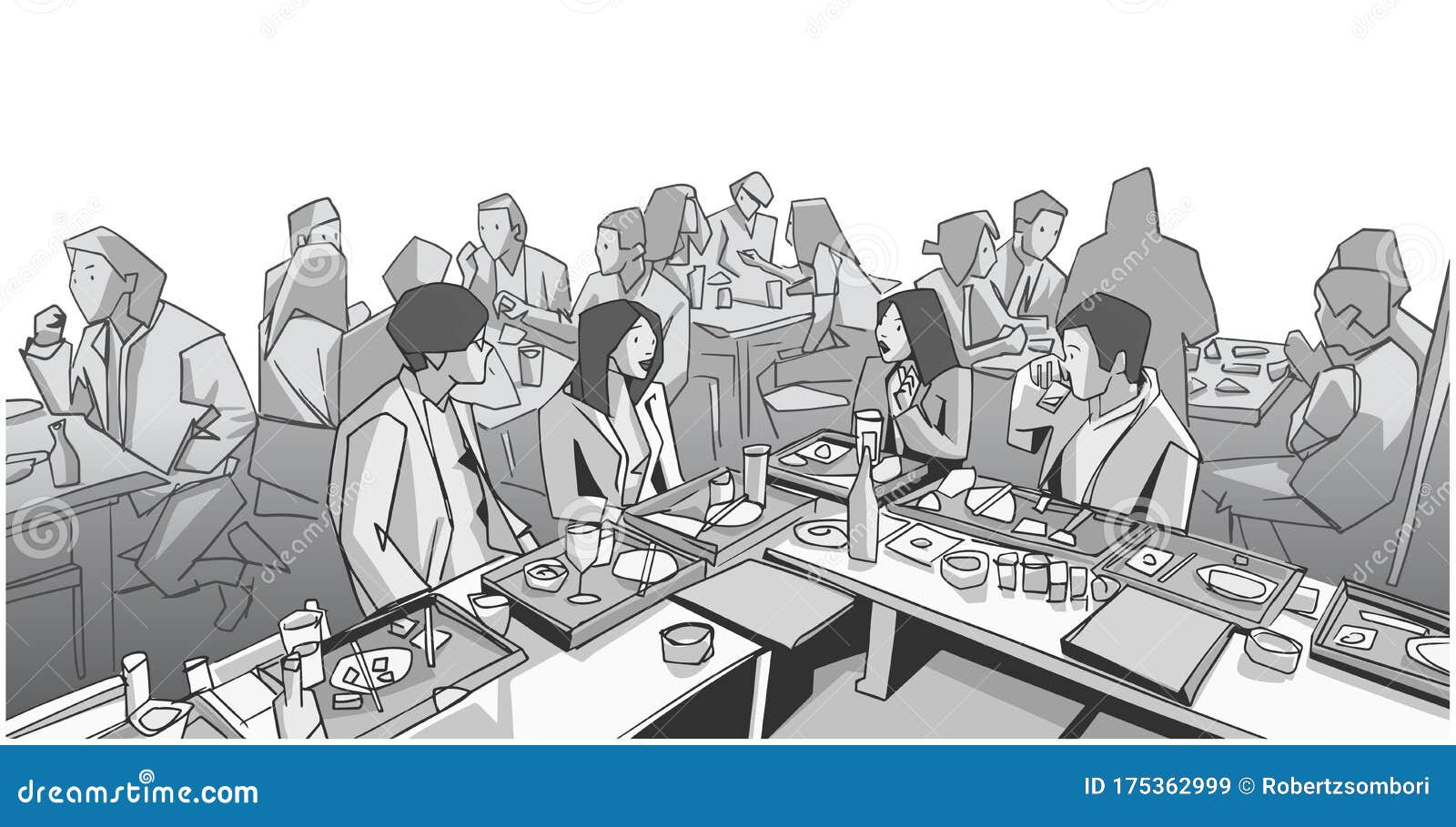 Illustration of Group of People Friends Students Conversation Studying ...