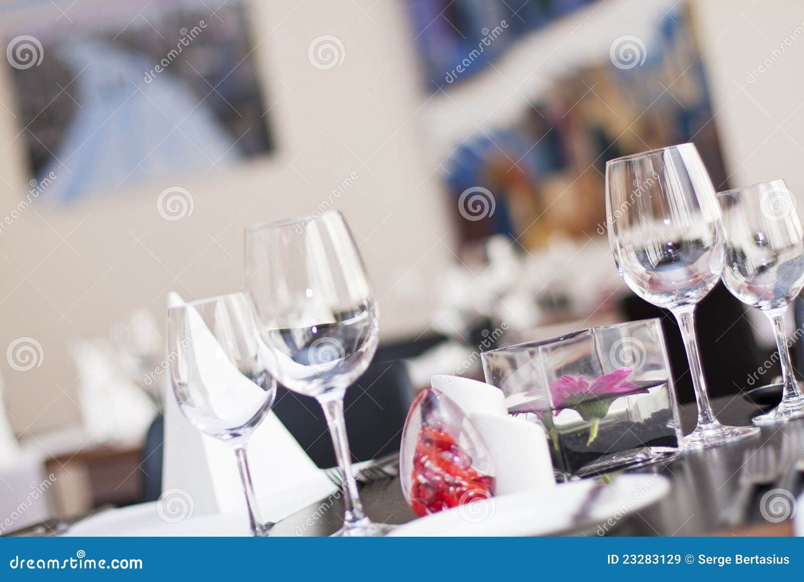 Restauraant table setup stock image. Image of piece, porcelain - 23283129