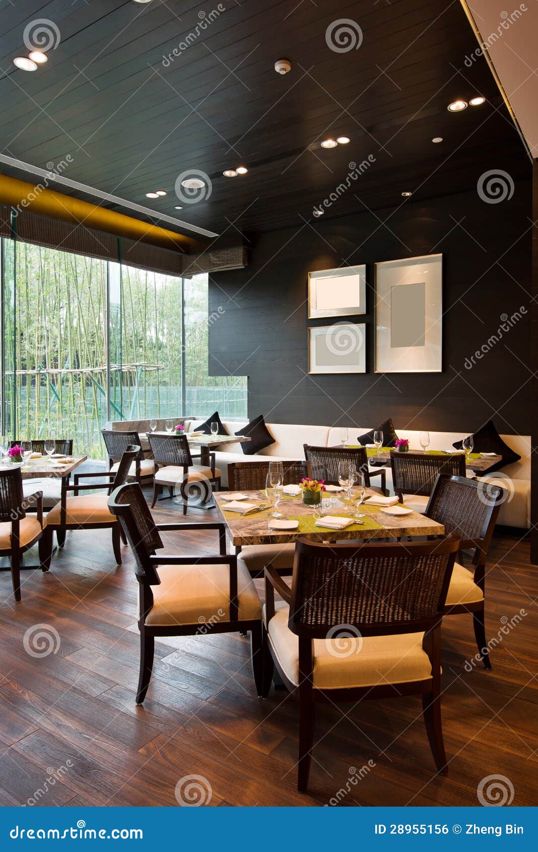 Restaurant stock photo. Image of angle, furniture, lamps - 28955156