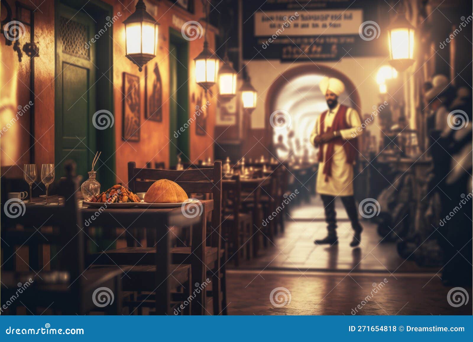 Restaurant Background, Some Customers Sitting at the Table, and Some ...