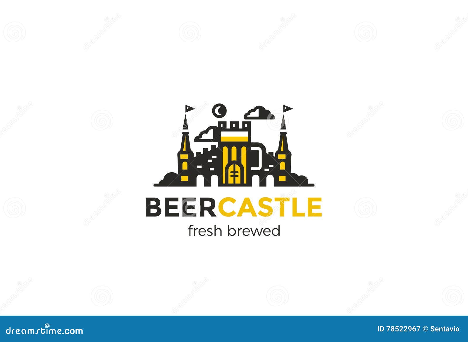 Restaurant Bar Beer Castle Logo Brewery Design Stock Vector ...