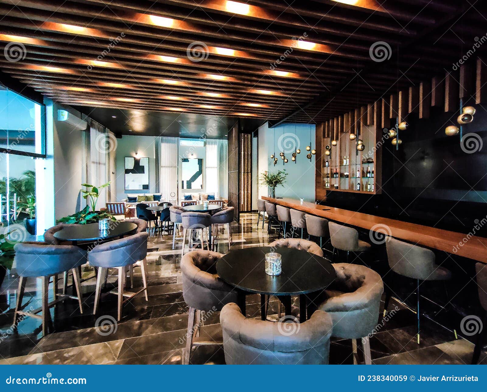 Restaurant and Bar in a Private Residential Area Stock Image - Image of ...