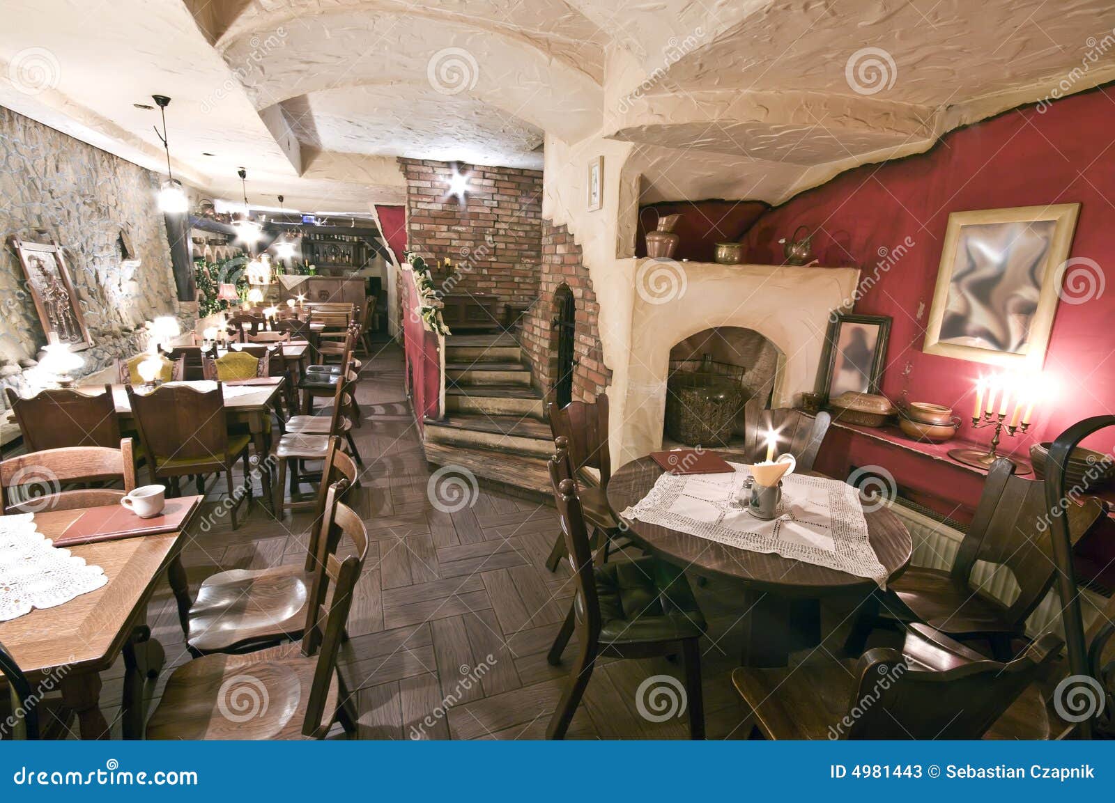 Restaurant in basement stock image. Image of angle, elegant - 4981443