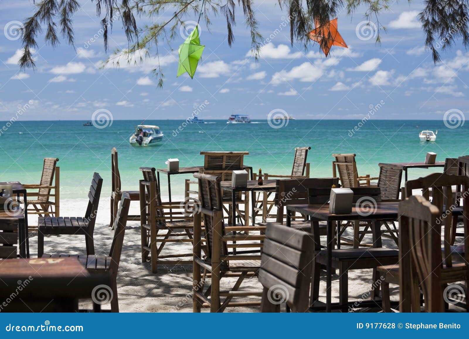 Restaurant on the beach. stock photo. Image of tranquil - 9177628