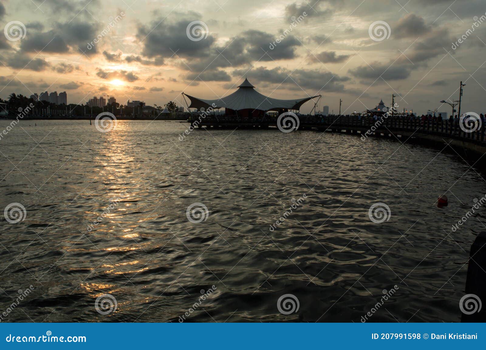 Restaurant in the Beach with Bridge As Entrance Way Stock Photo - Image ...