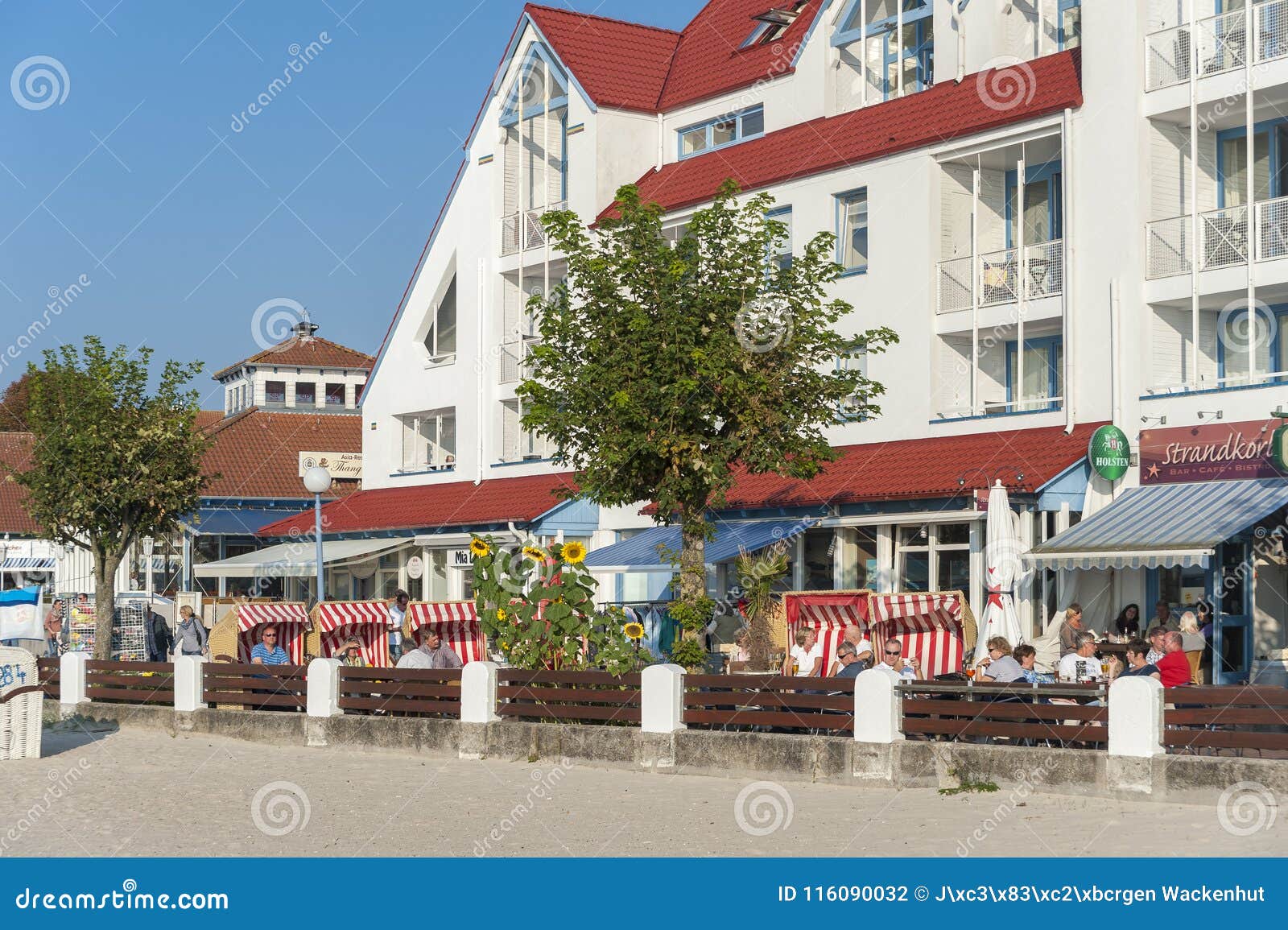 Restaurant On The Beach Promenade In Laboe Editorial Image ...