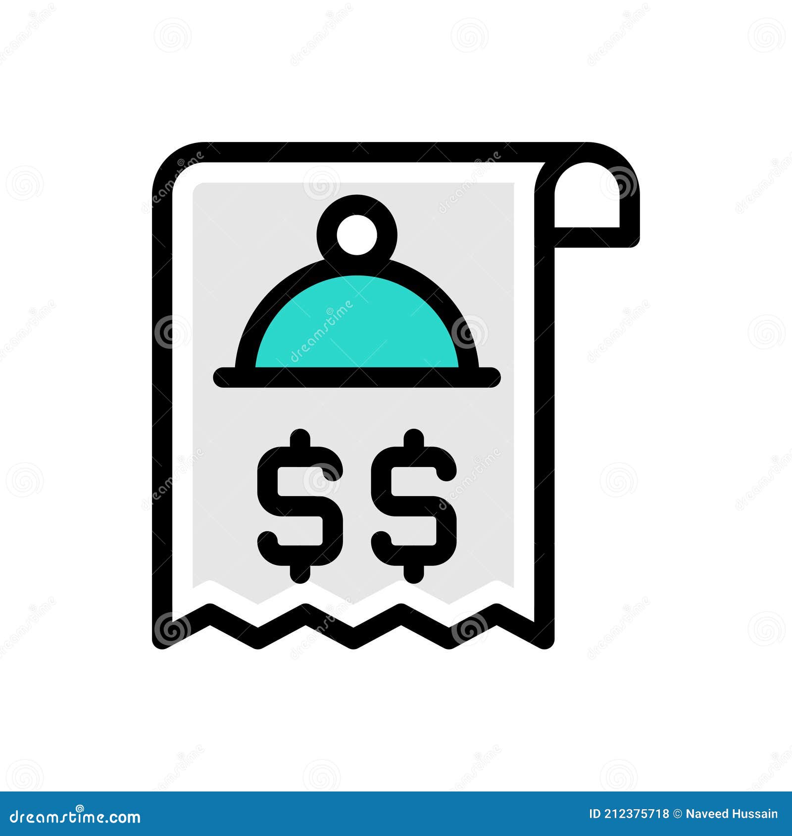Restaurant bill stock vector. Illustration of money - 212375718