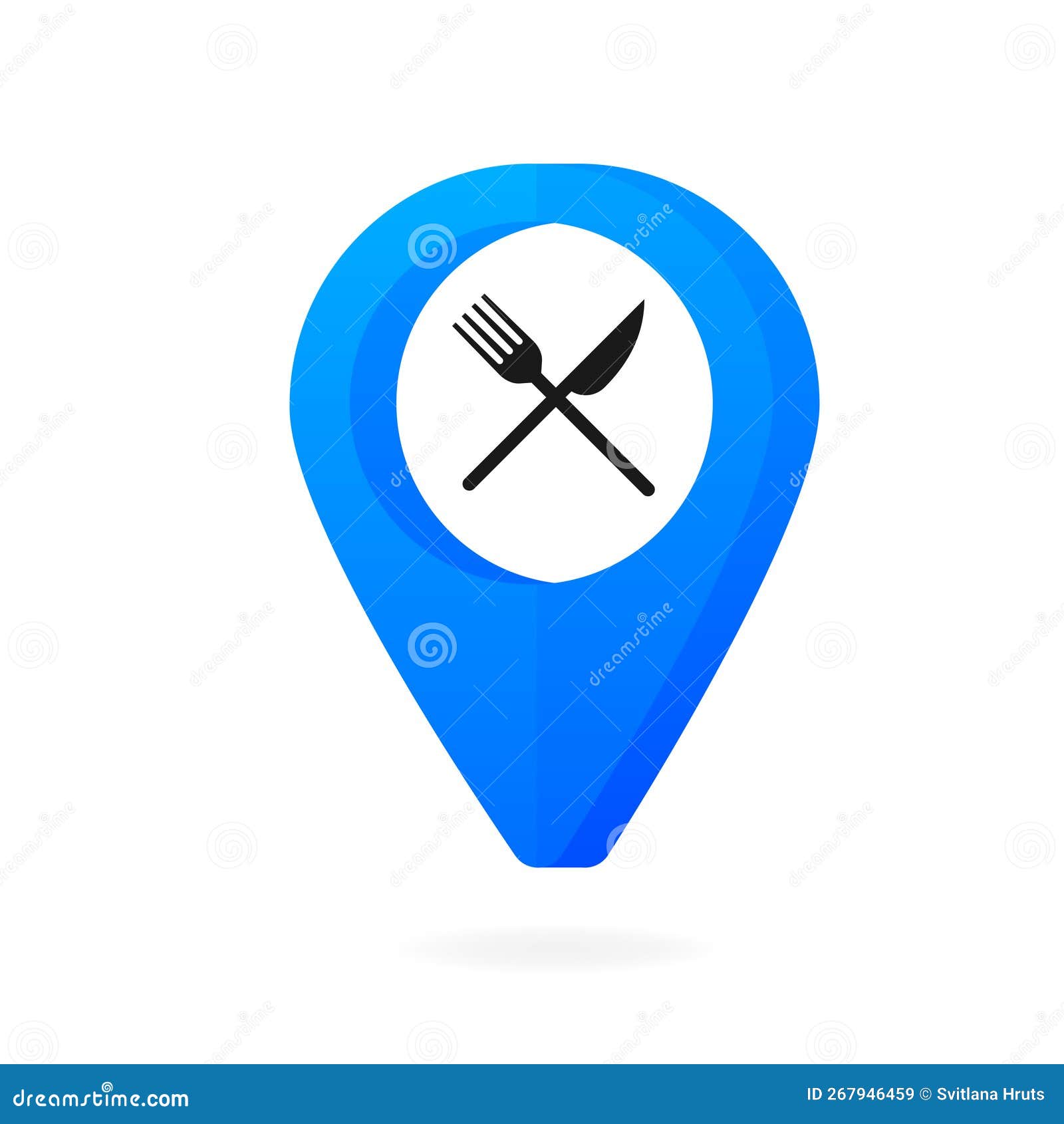 Restaurant Blue Pointer on Map. Map Restaurant Pointer. Restaurant Map ...