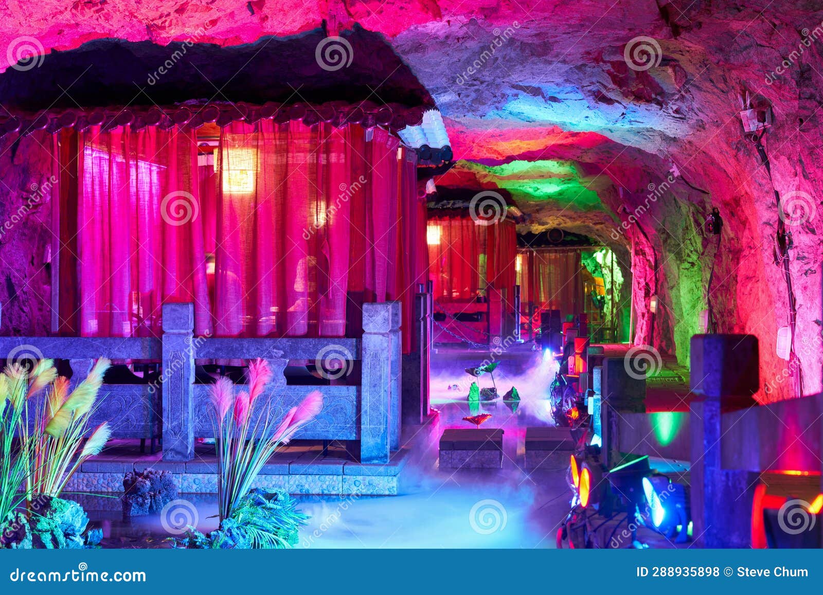 Restaurant Box in a Natural Cave Stock Photo - Image of bright, theatre ...