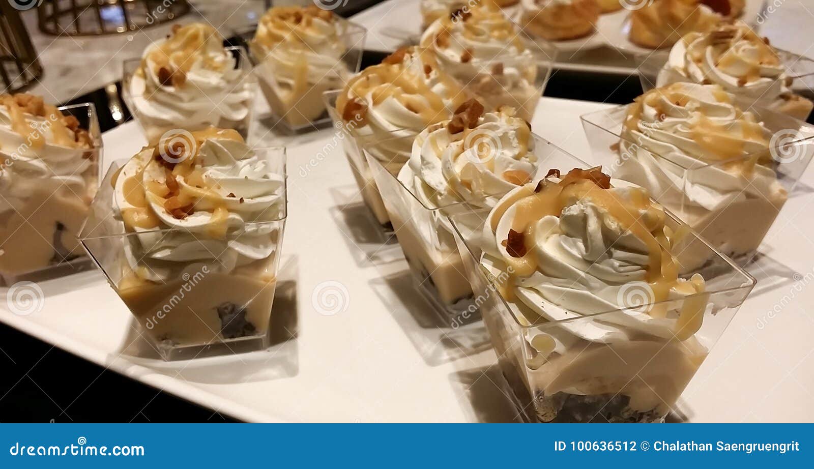 Restaurant Buffet Reception Cake Photo on Table Stock Photo - Image of ...