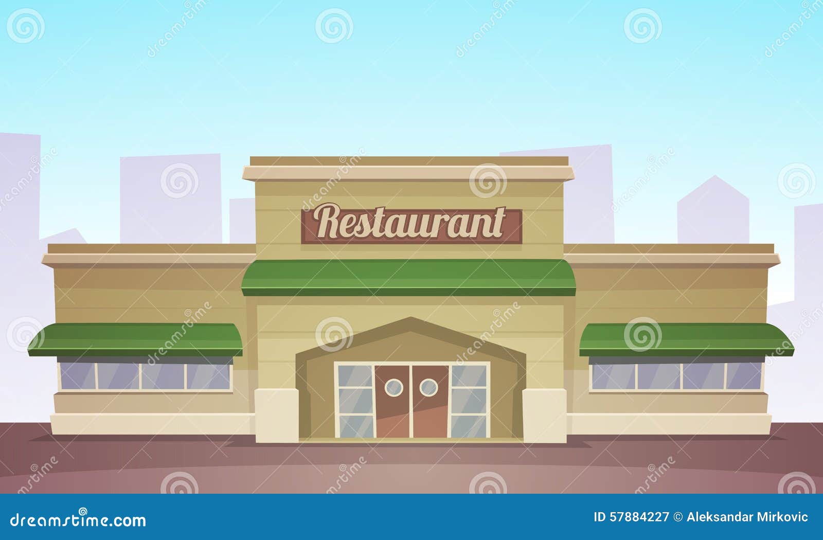 Restaurant Building Cartoon